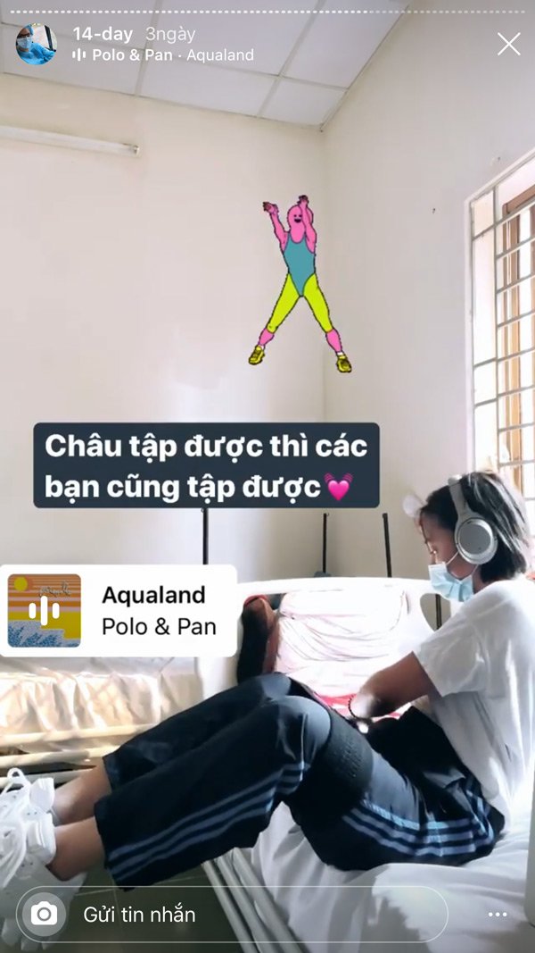 Nghiêm chỉnh cách ly, Châu Bùi vẫn sở hữu eo thon gọn nhờ chăm tập thể dục