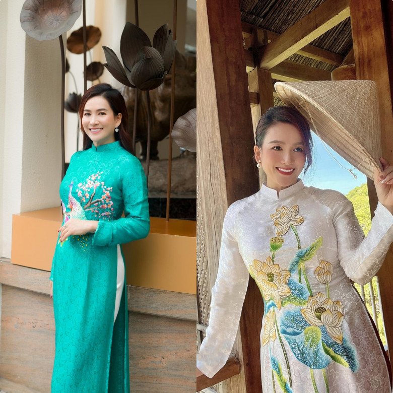 Bà xã Bình Minh diện gần chục áo dài đón Tết, U50 nấm lùn bùng nổ nhan sắc với đúng 1 dáng áo