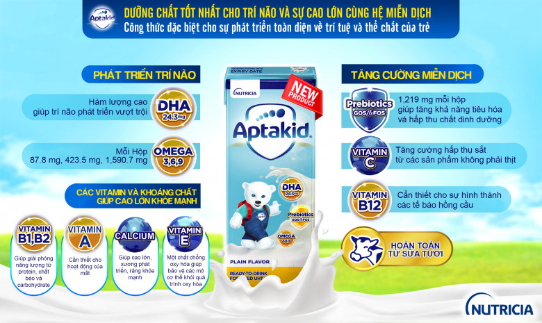 Sữa công thức pha sẵn Aptakid thuộc Tập đoàn Danone, chính thức gia nhập thị trường Việt Nam