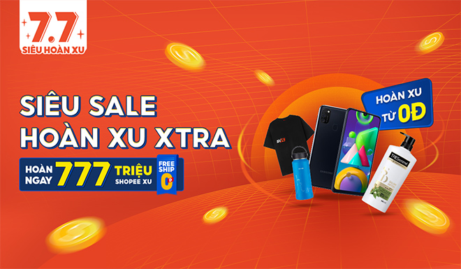 7749 là xưa rồi, Shopee 7.7 hoàn đến 777 triệu xu mỗi ngày