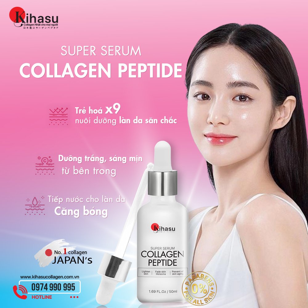 "Siêu phẩm” Serum collagen peptide KIHASU giúp trẻ hoá, trắng da, giảm thâm nám chỉ sau 8 tuần?