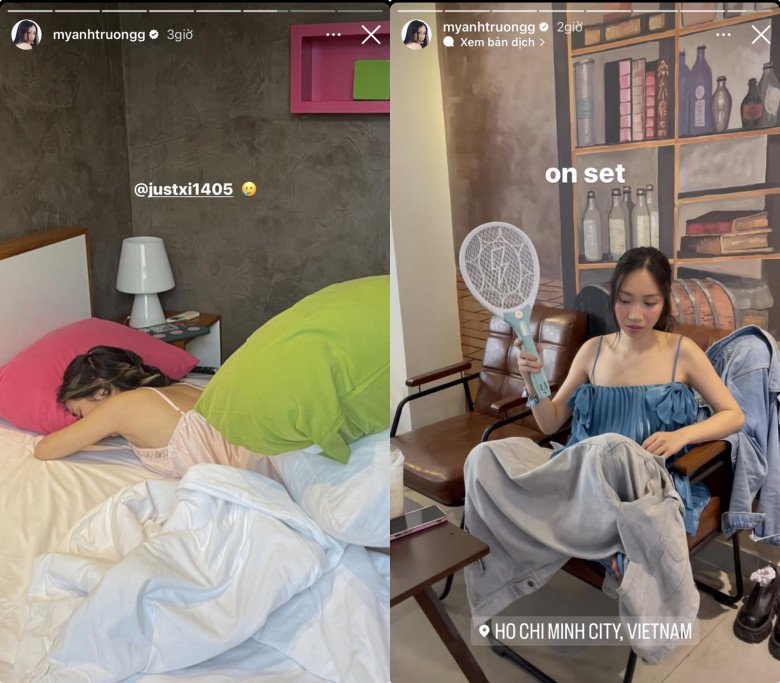 Con gái diva Mỹ Linh khoe mặt mộc, cảnh hậu trường vừa ngủ vừa được dàn nam nhân vây quanh làm đẹp