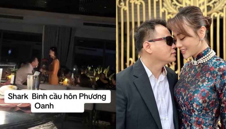 Rộ clip Phương Oanh được Shark Bình quỳ gối cầu hôn, trao nụ hôn nồng cháy trước mặt con gái của ...