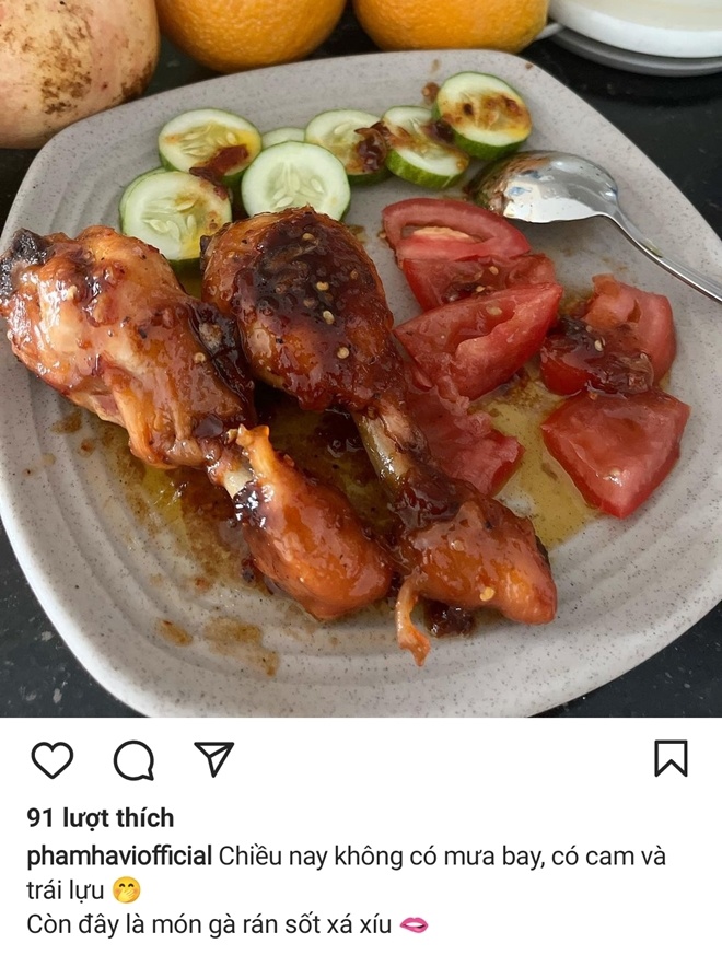 Hạ Vi giờ sống kín tiếng, chỉ chăm khoe hình món ăn