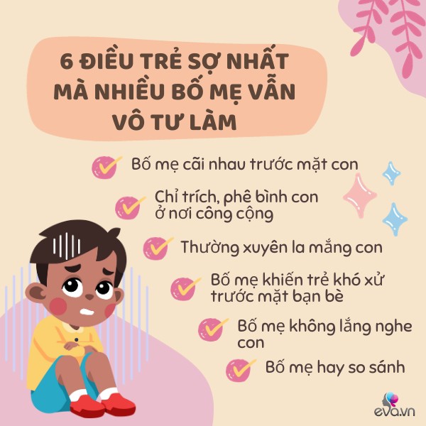 Có 6 điều Trẻ Sợ Nhất Trong Cuộc Sống Mà Nhiều Bố Mẹ Vẫn Vô Tư Làm